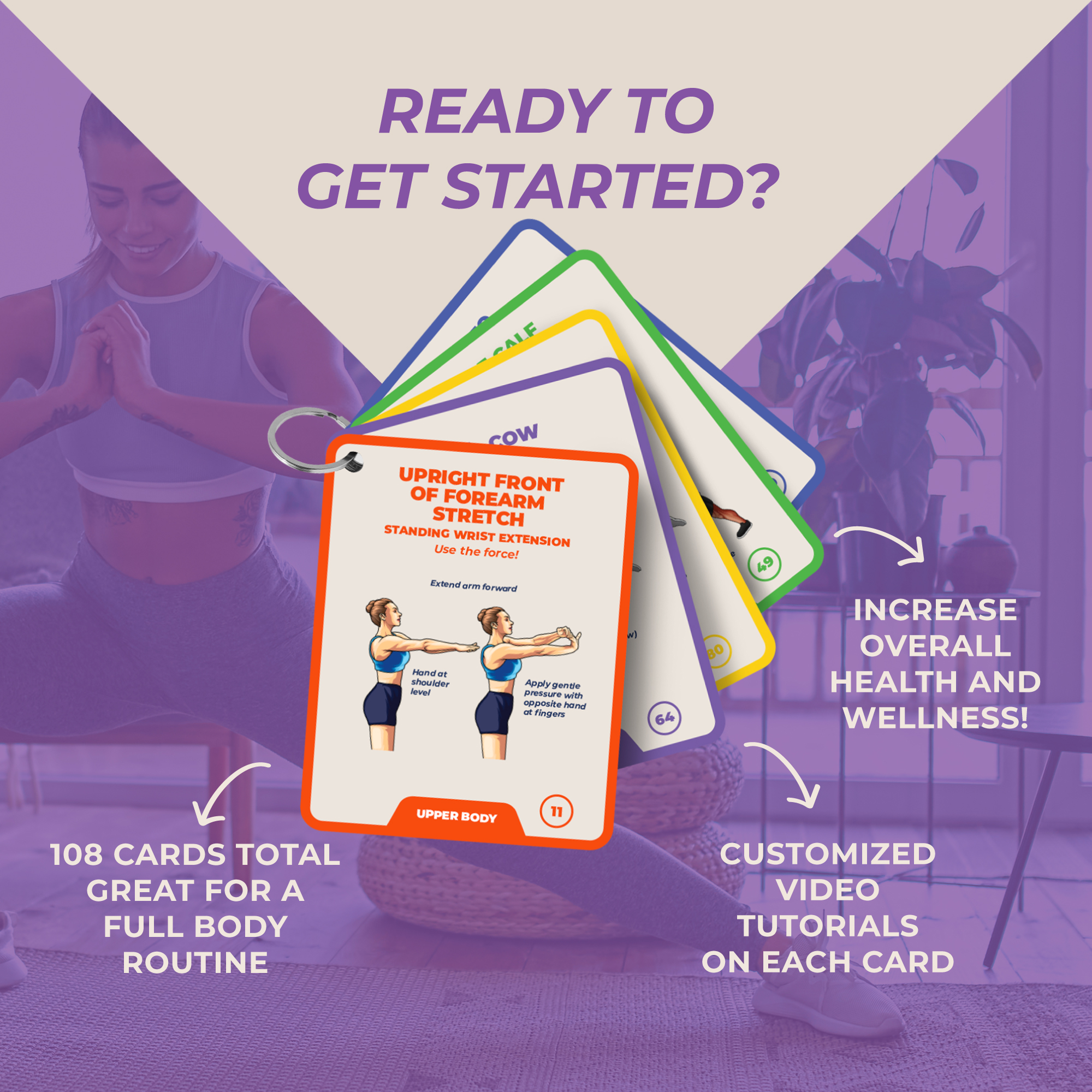 100 Stretching and Targeted Pain Relief FlashCards